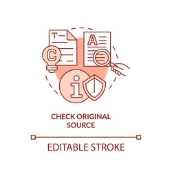 Check original source red gradient concept icon Vector Image