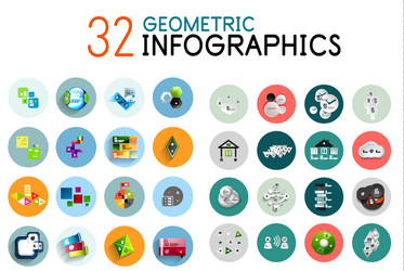 Colorful geometrical info banners Royalty Free Vector Image