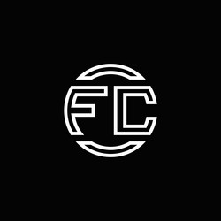 Fc monogram logo isolated with a rotating circle Vector Image