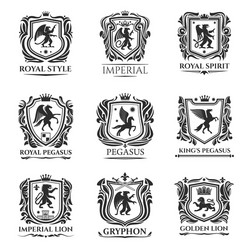 Set of heraldic animals Royalty Free Vector Image