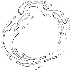 Liquid splash line art Royalty Free Vector Image