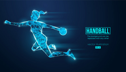 Abstract handball player jumping with the ball Vector Image