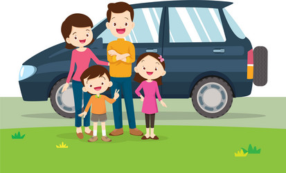 Cartoon girl sitting in a car behind wheel Vector Image