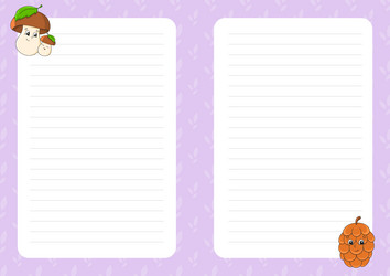 Colored sheet template for notes paper page Vector Image