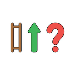 Icon concept of ladder with missing steps arrow Vector Image