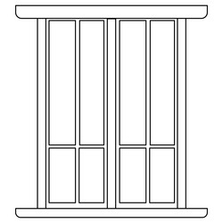 Narrow long window with bars for home isolated Vector Image