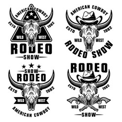 Rodeo show advertisement poster in retro style Vector Image