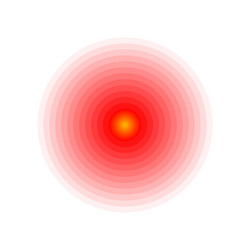 Throat pain or joint target red circle icon Vector Image