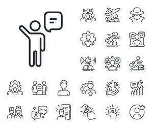 Agent talk line icon business management sign Vector Image