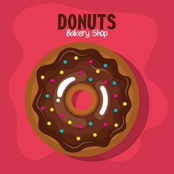 Delicious donuts bakery shop Royalty Free Vector Image