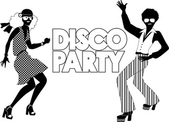 Disco dancers back to back Royalty Free Vector Image