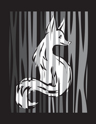 Stylized fox line art black and white tattoo Vector Image