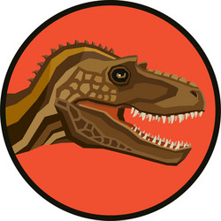 Dinosaur logo icon design on black Royalty Free Vector Image