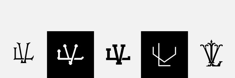 Initial letters vl logo design bundle Royalty Free Vector