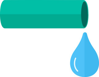 Blue pvc pipe with water flow Royalty Free Vector Image