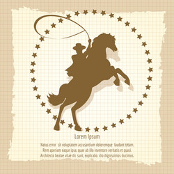 Rodeo show advertisement poster in retro style Vector Image