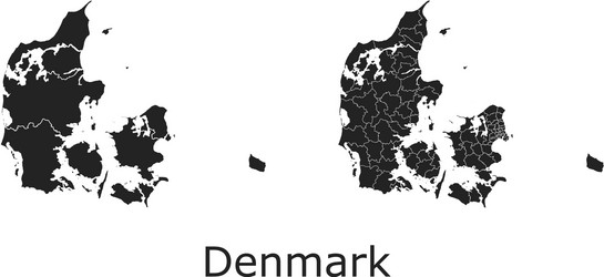 Denmark political map of administrative divisions Vector Image