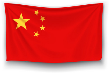 Rounded rectangle flag of china Royalty Free Vector Image