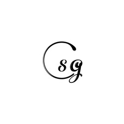 Sg signature square logo initial concept Vector Image
