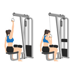 Woman doing one arm lat pull down pull downs Vector Image