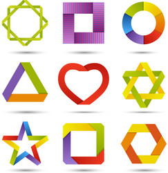 Logo set circle signs and symbols Royalty Free Vector Image