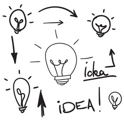 Speech bubble light lamps idea creative Royalty Free Vector