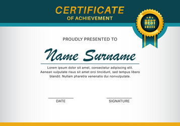 Certificate achievement template design Royalty Free Vector