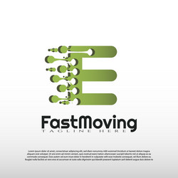 Fast moving logo with initial n letter concept Vector Image