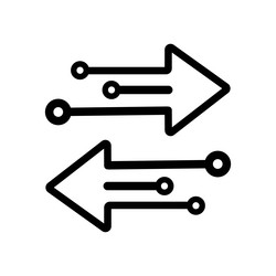 Transfer arrows outline icon linear style sign Vector Image
