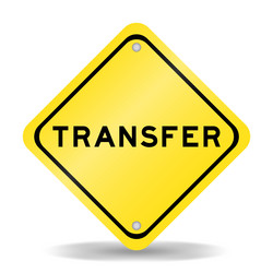 Yellow color transportation sign with word Vector Image