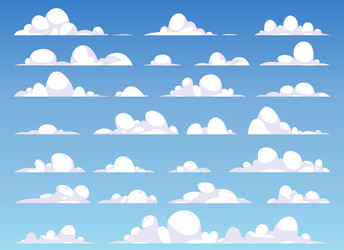 Cartoon clouds collection isolated on white Vector Image