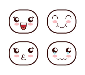 Face design icon set expression Royalty Free Vector Image