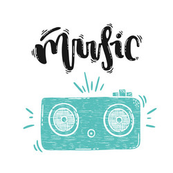 Word music with music notes in background Vector Image