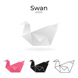 Origami logo and icon with sparrow Royalty Free Vector Image