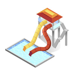 Swim tube fun icon simple water slide Royalty Free Vector