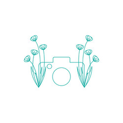 Camera flower logo design icon Royalty Free Vector Image