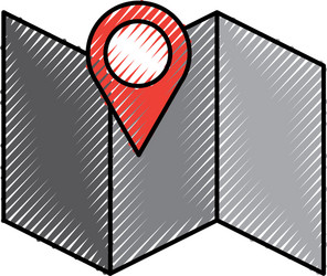 Gps map pointer cartoon Royalty Free Vector Image