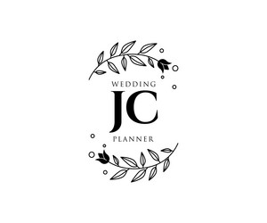 Jc initials letter wedding monogram logos Vector Image