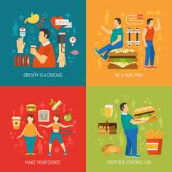Gluttony flat concept Royalty Free Vector Image