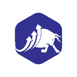 Financial bull logo design template Royalty Free Vector