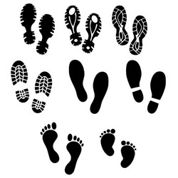 Footsteps icon shoes and legs human steps Vector Image
