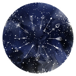 Isolated hand drawn arrows on a starry sky Vector Image