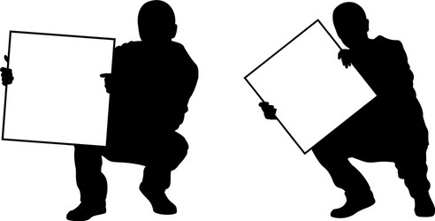 People holding panels in a crouch position Vector Image