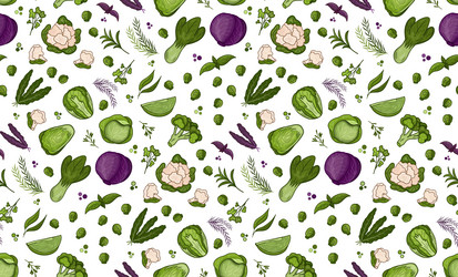 Seamless pattern cabbage Royalty Free Vector Image