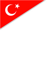 Turkey flag frame corner Royalty Free Vector Image