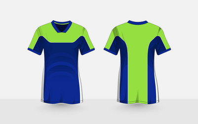 Blue Green Sport T-Shirt Layout Royalty Free Vector Image