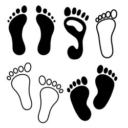 Footsteps icon shoes and legs human steps Vector Image