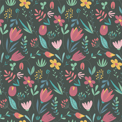 Seamless pattern with flowers Royalty Free Vector Image
