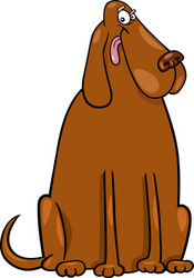 Brown big dog cartoon Royalty Free Vector Image