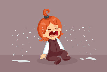 Upset little toddler saying no cartoon Royalty Free Vector